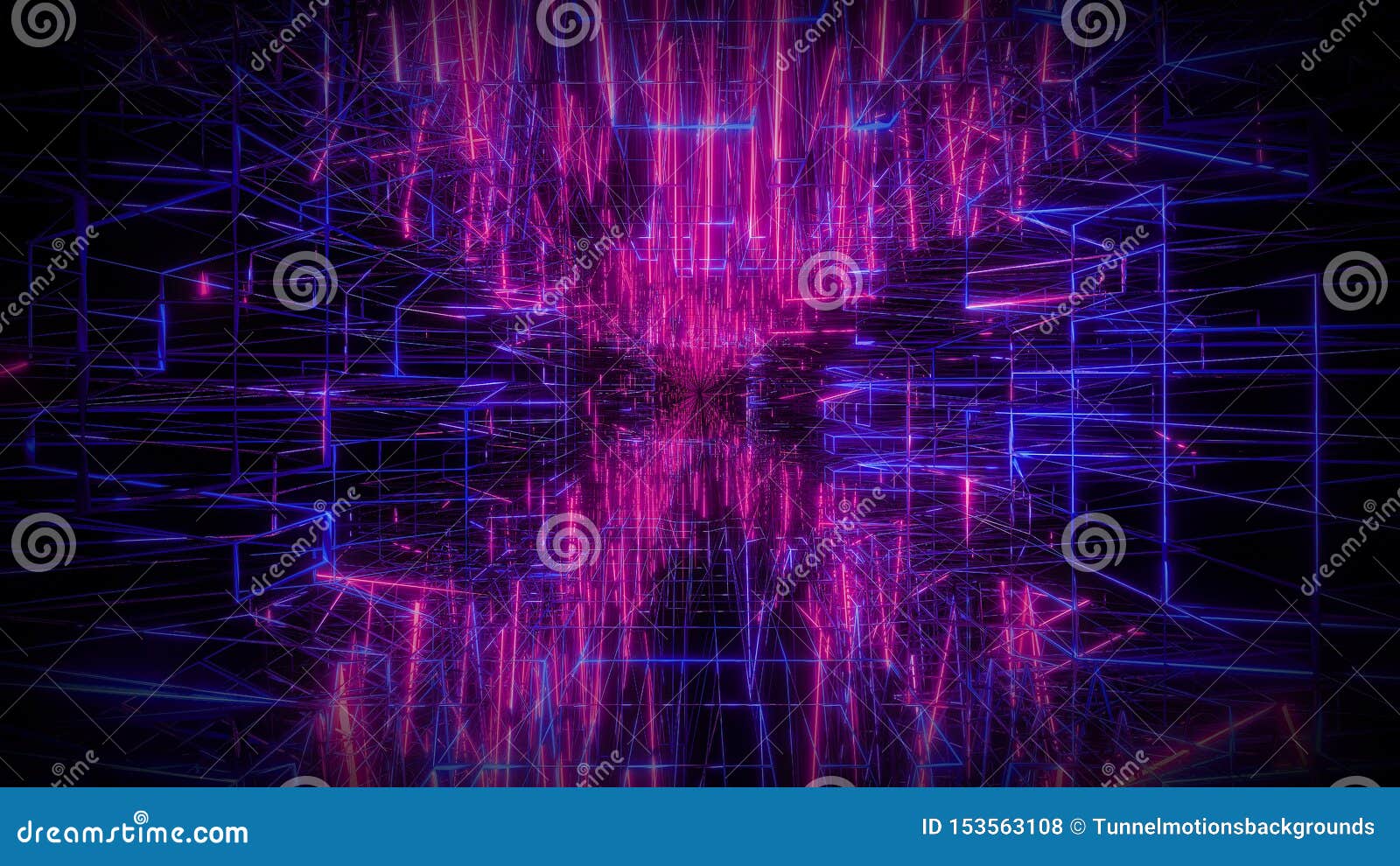 Blue Pink Wireframe Visual Design Background 3d Rendering Stock ...