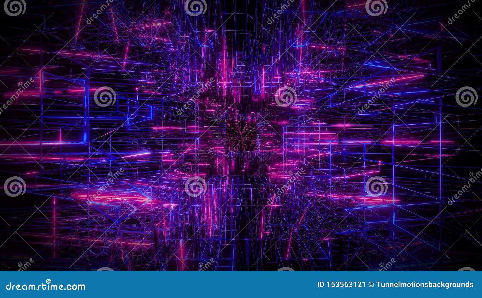 Blue Pink Wireframe Visual Design Background 3d Rendering Stock ...