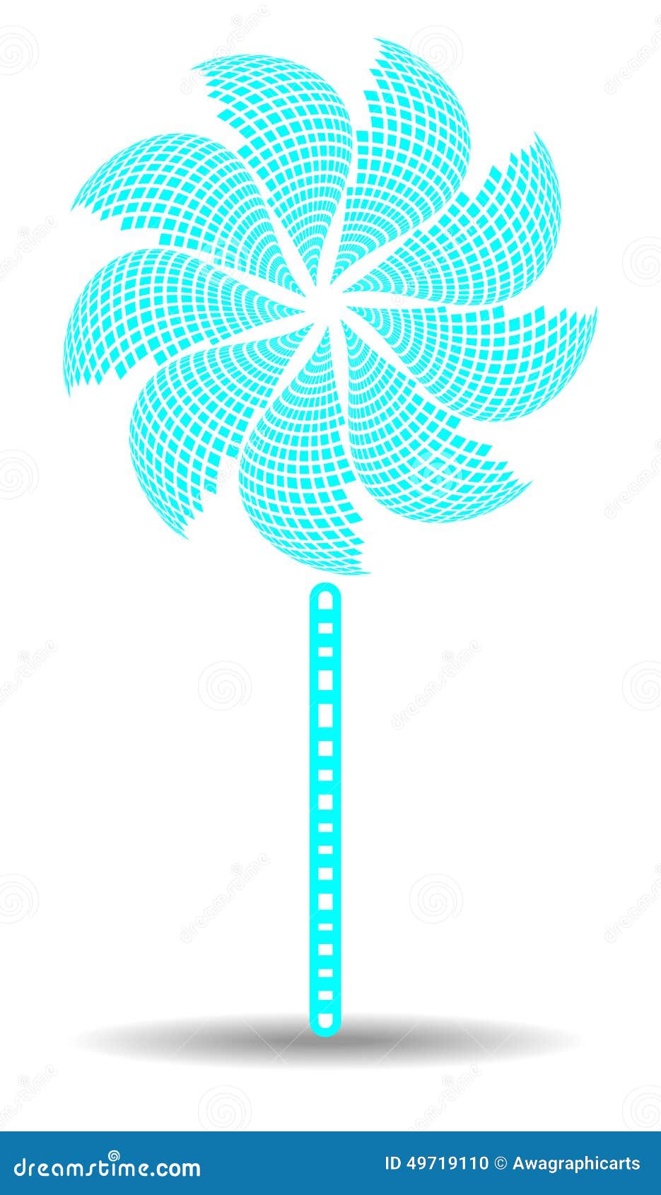 Blue pinwheel stock vector. Illustration of spinner, outdoor - 49719110