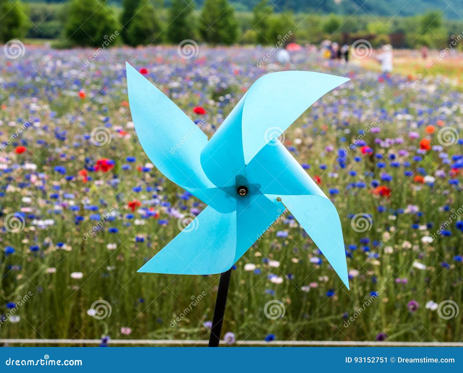 Blue Pinwheel stock image. Image of outfocusing, child - 93152751