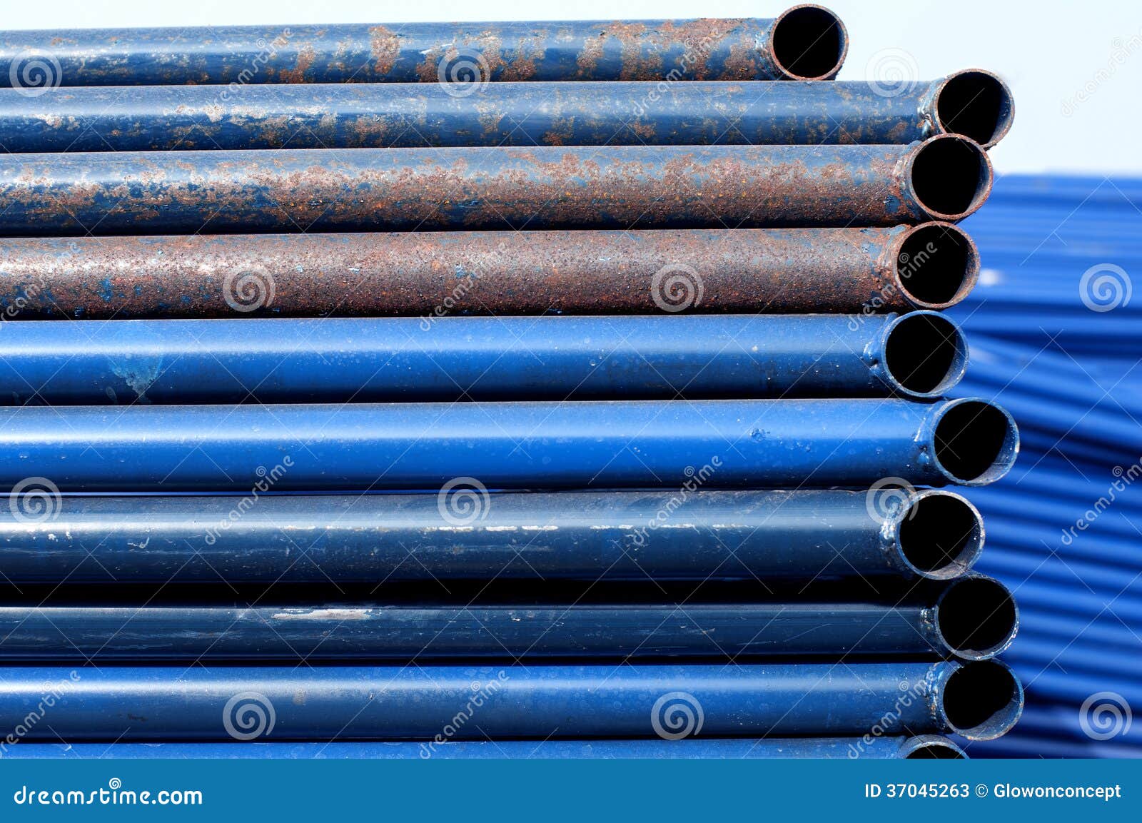Blue pipe rusted stock image. Image of pipes, building - 37045263