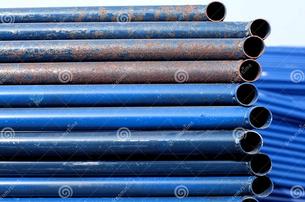 Blue pipe rusted stock image. Image of pipes, building - 37045263