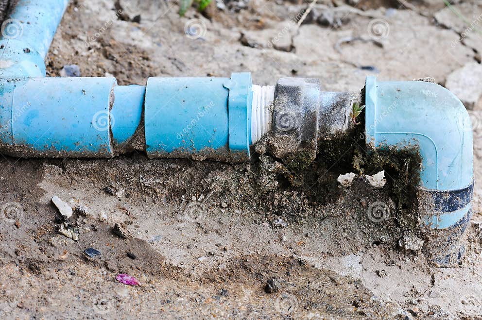 Blue Pipe of the Water Work System Stock Photo - Image of service ...