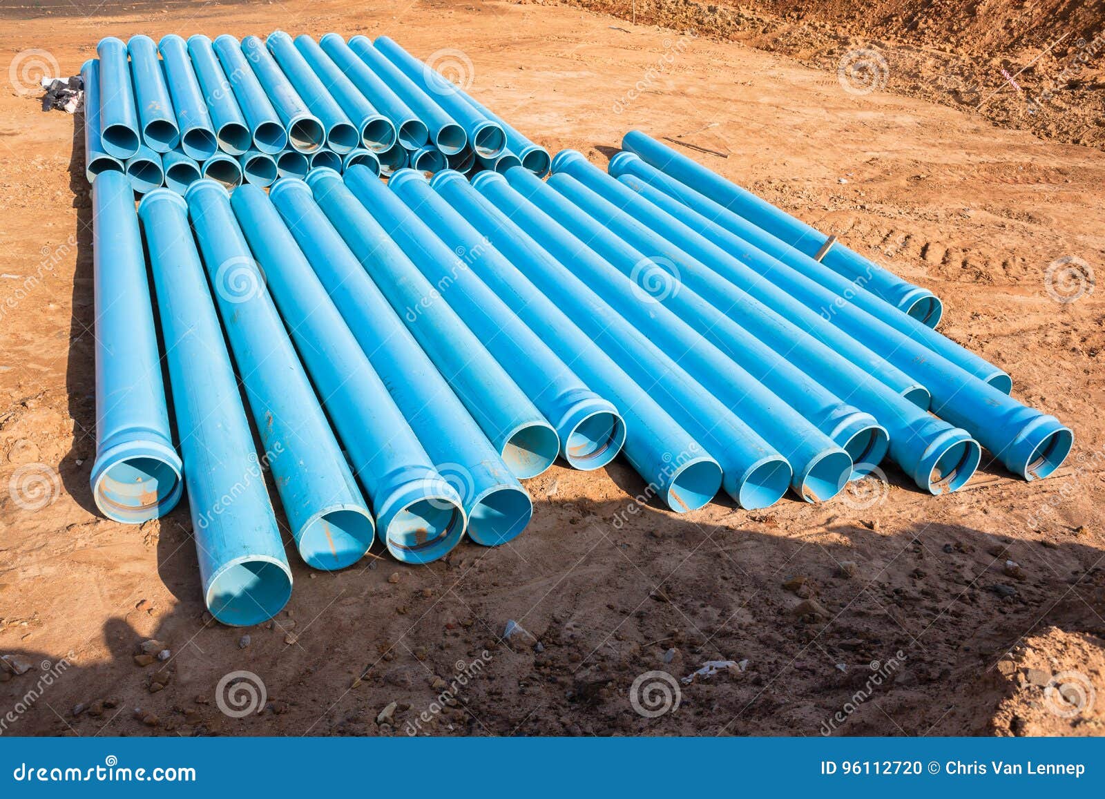 Blue Pipes Construction stock photo. Image of products - 96112720