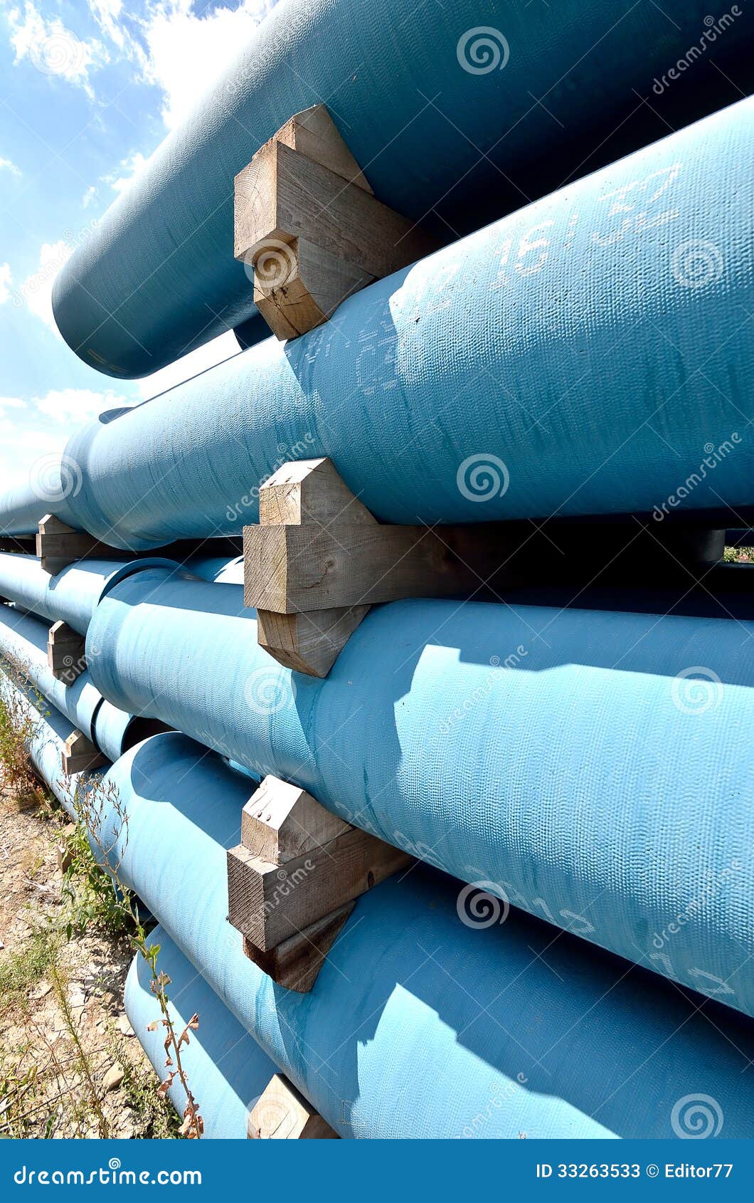 Blue pipes stock image. Image of hollowed, piping, stacked - 33263533