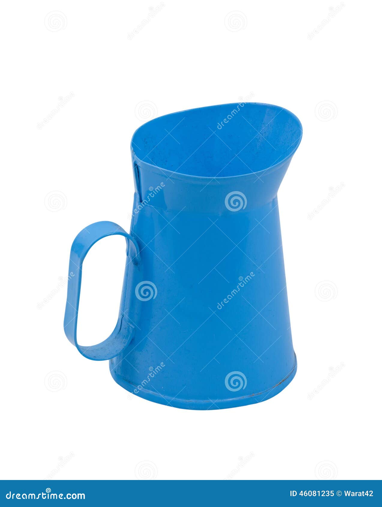 Blue Pitcher Isolated on White Stock Image - Image of metal, handle ...