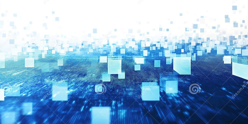 Blue Pixel Art Design Background Featuring Grid of Cubes in 3x3 Pattern ...