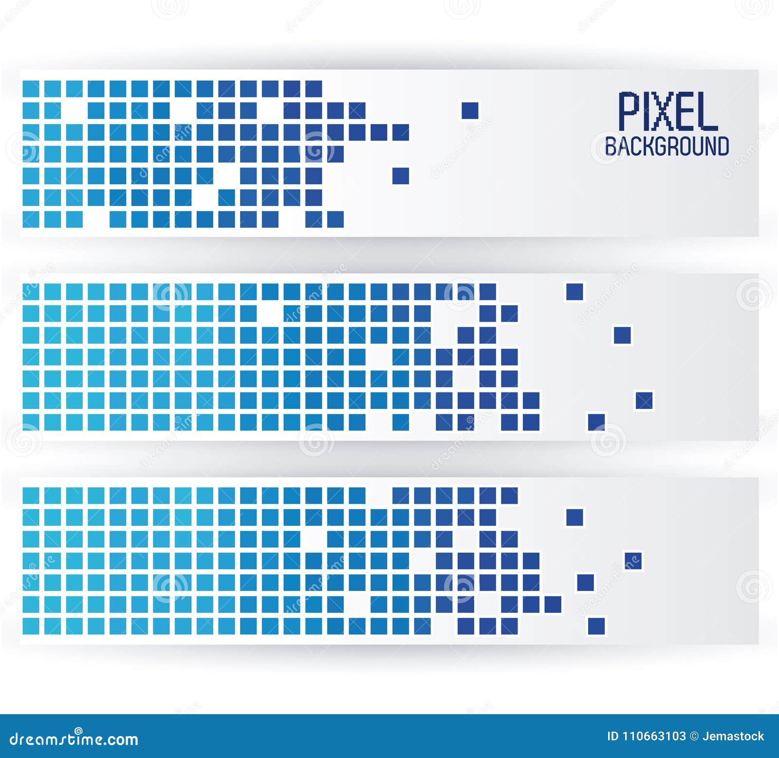 Blue Pixel Background in Horizontal Strips Design Stock Vector ...