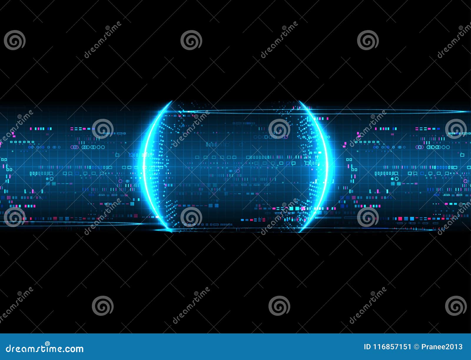 Blue Pixel Digital Abstract Technology Background Stock Vector ...