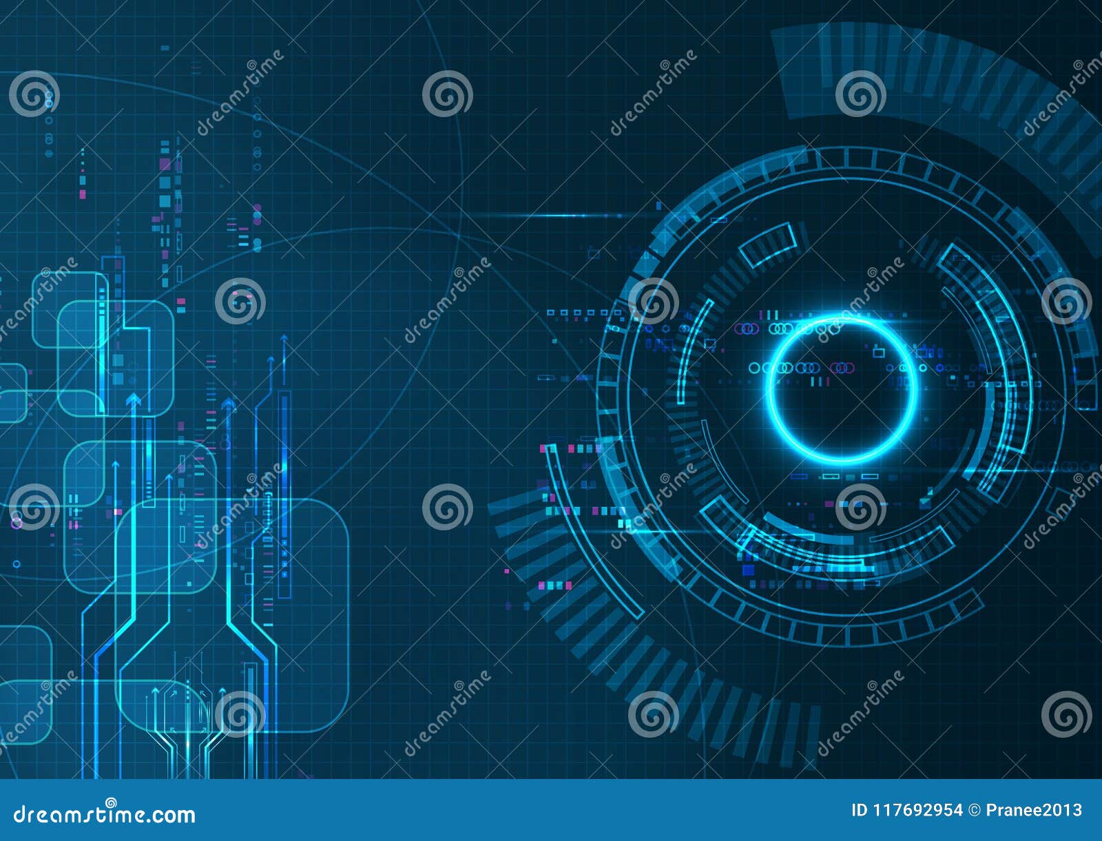 Blue Pixel Digital Futuristic Technology Stock Vector - Illustration of ...