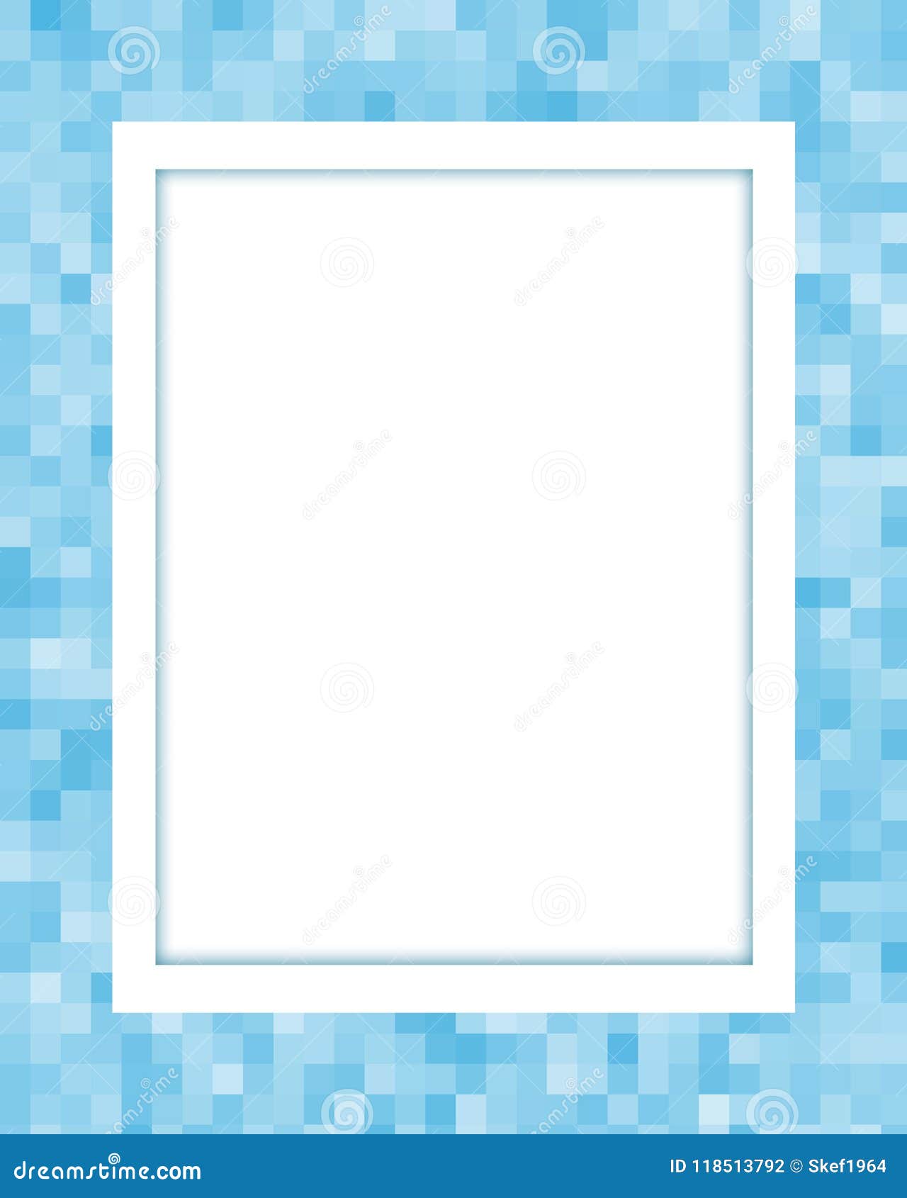 Blue Pixel Decorative Frame Border. Stock Illustration - Illustration ...