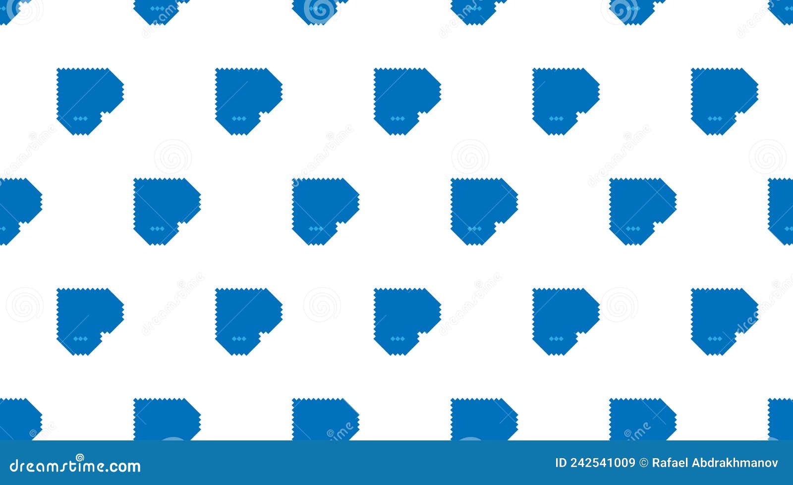 Blue Pixel Heart Icon Isolated on White Background. Romantic Love ...