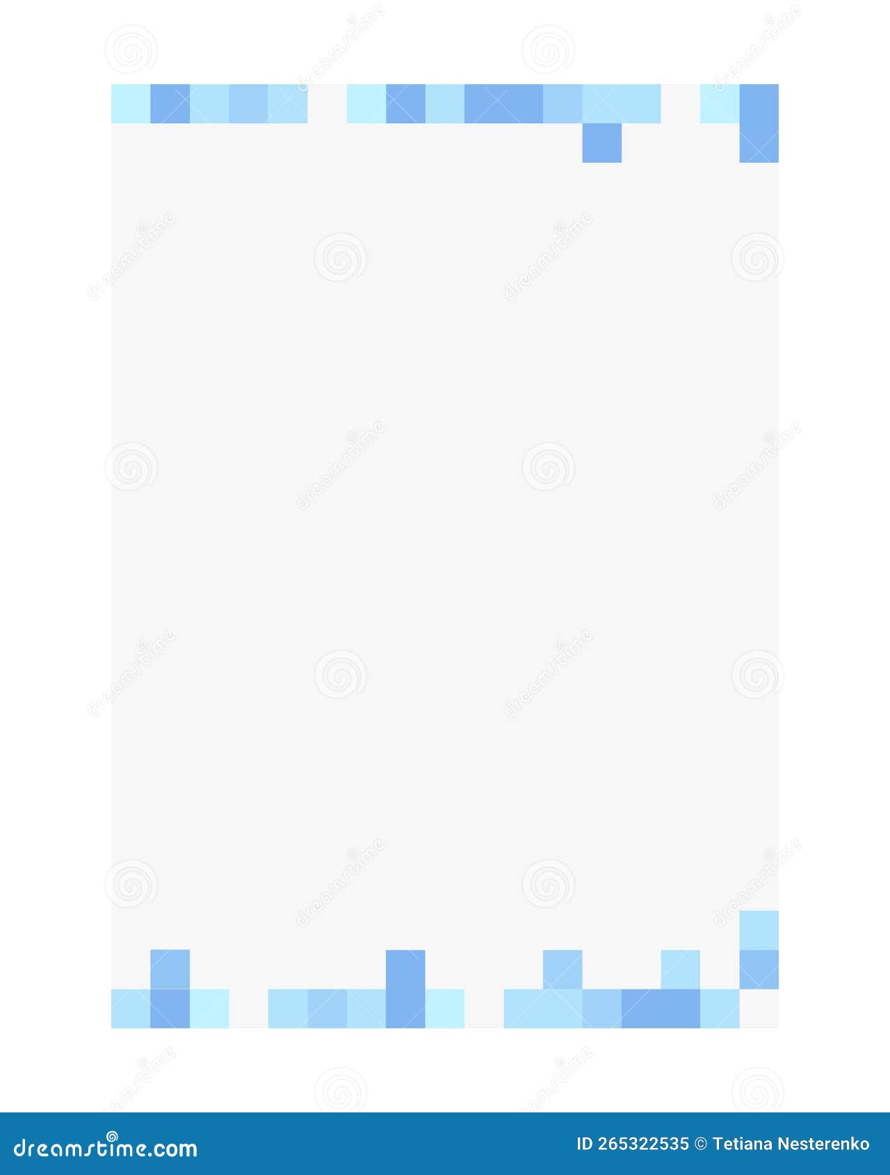 Blue Pixel Styled Blank Worksheet Template Stock Vector - Illustration ...