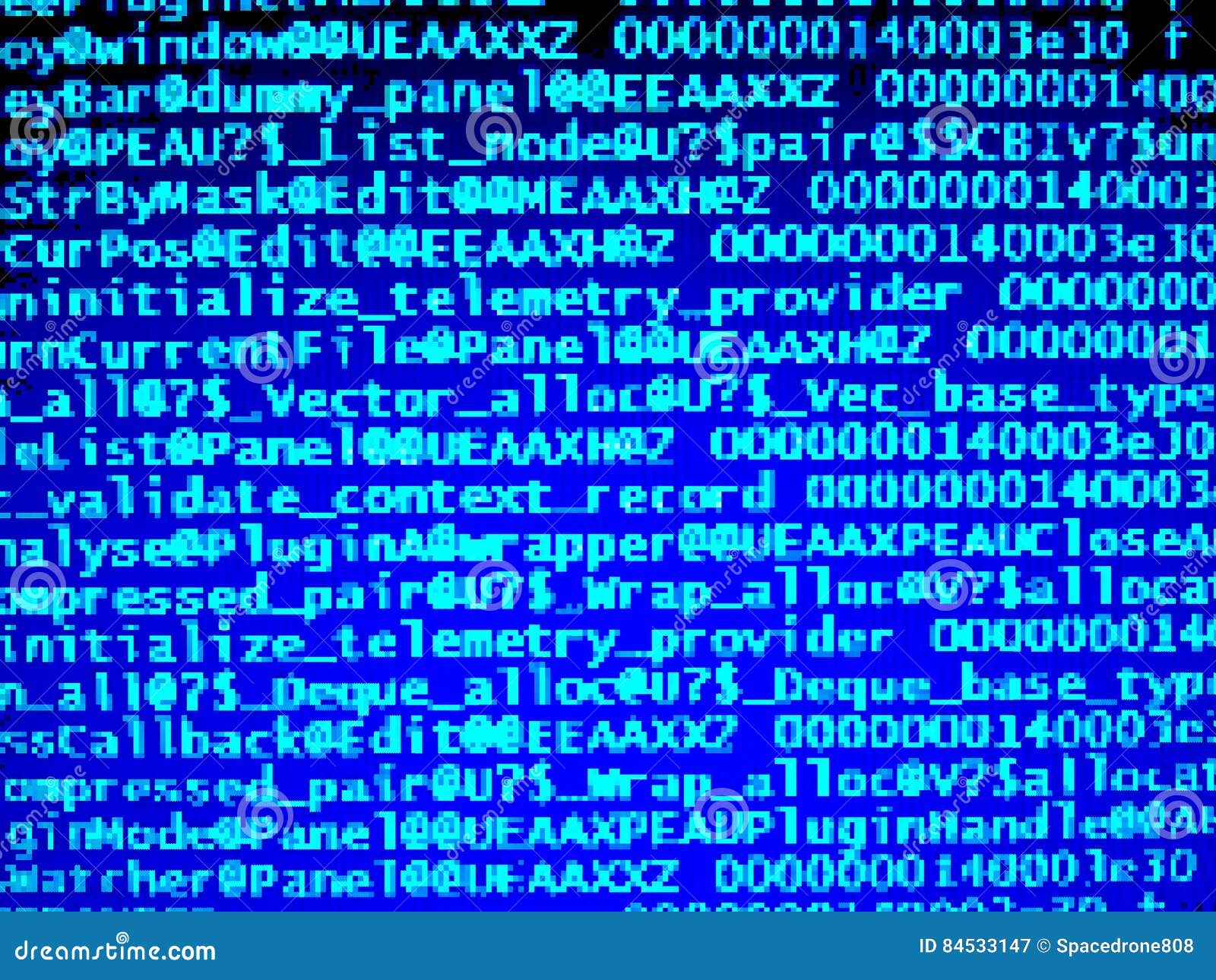 Blue Pixelated Computer Code Backdrop Stock Illustration - Illustration ...