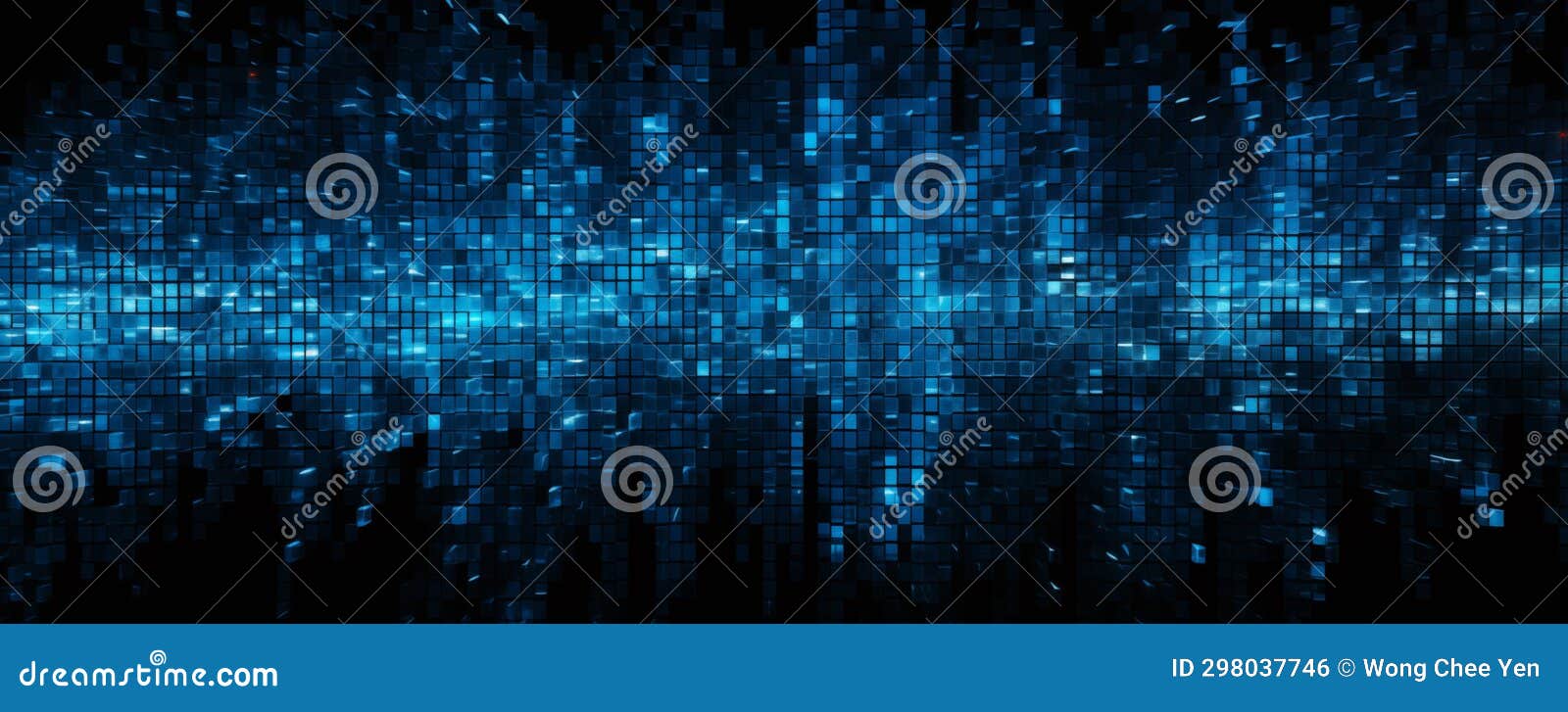 Blue Pixelated Graphics Pattern Seamless Wallpaper Stock Photo - Image ...