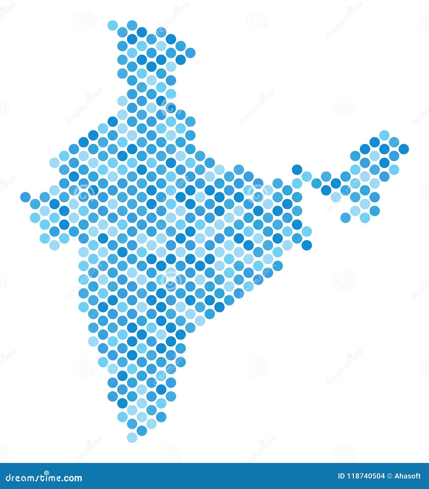 Blue Dot India Map stock vector. Illustration of abstraction - 118740504