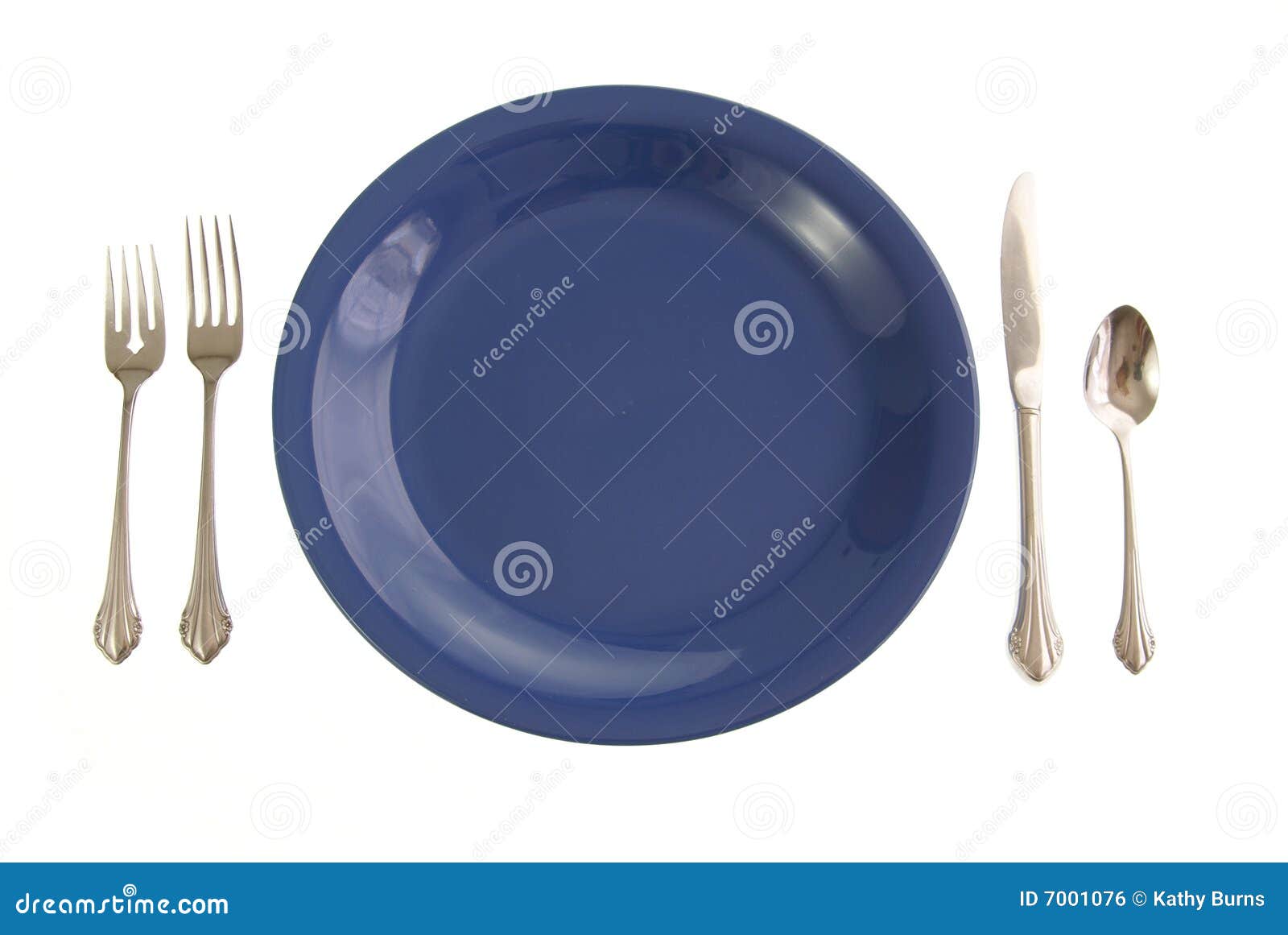 Blue Place Setting stock photo. Image of table, blue, spoon - 7001076