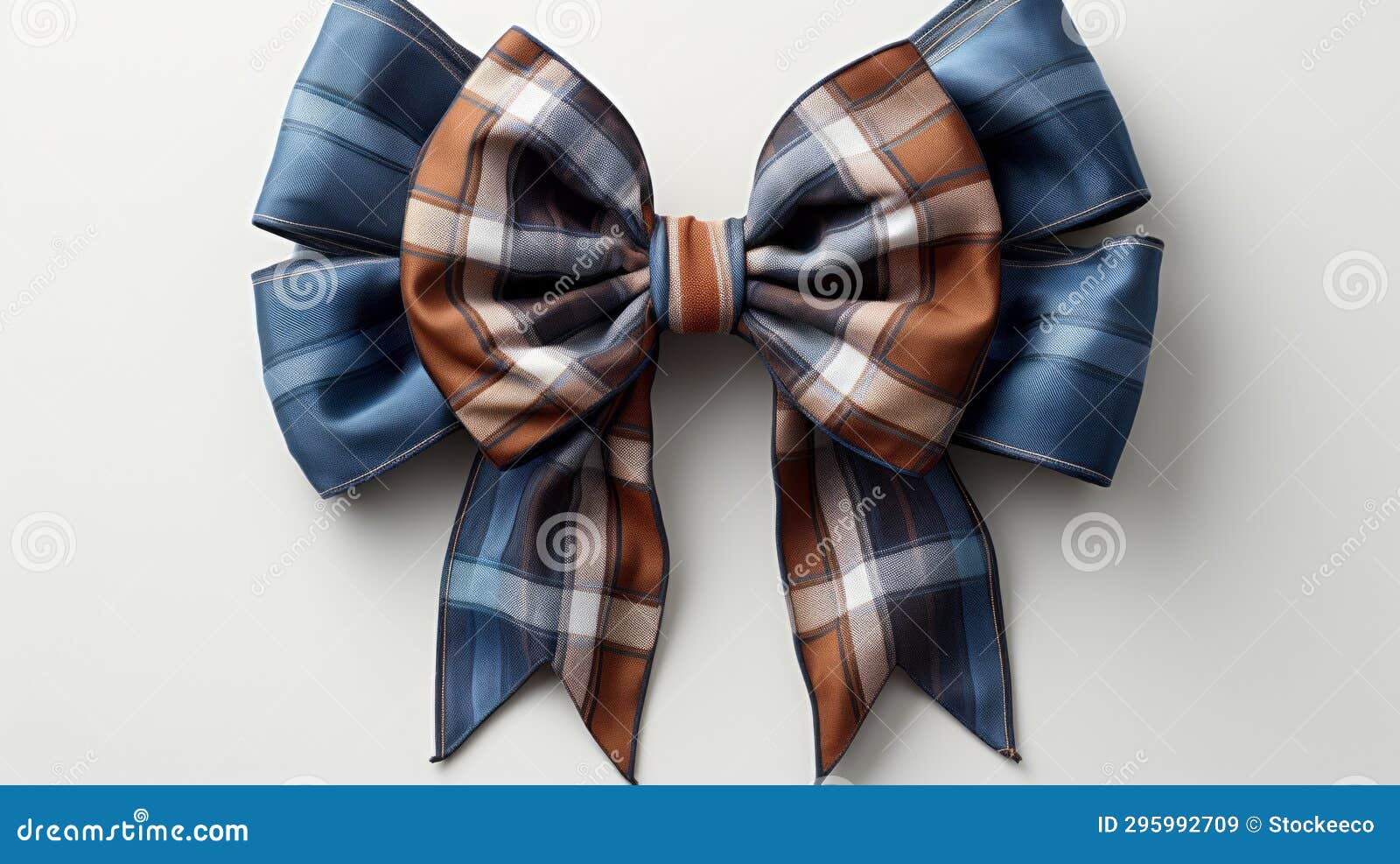 Labor Day Gift: Realistic Plaid Bow with Blue and Brown Stripes Stock ...