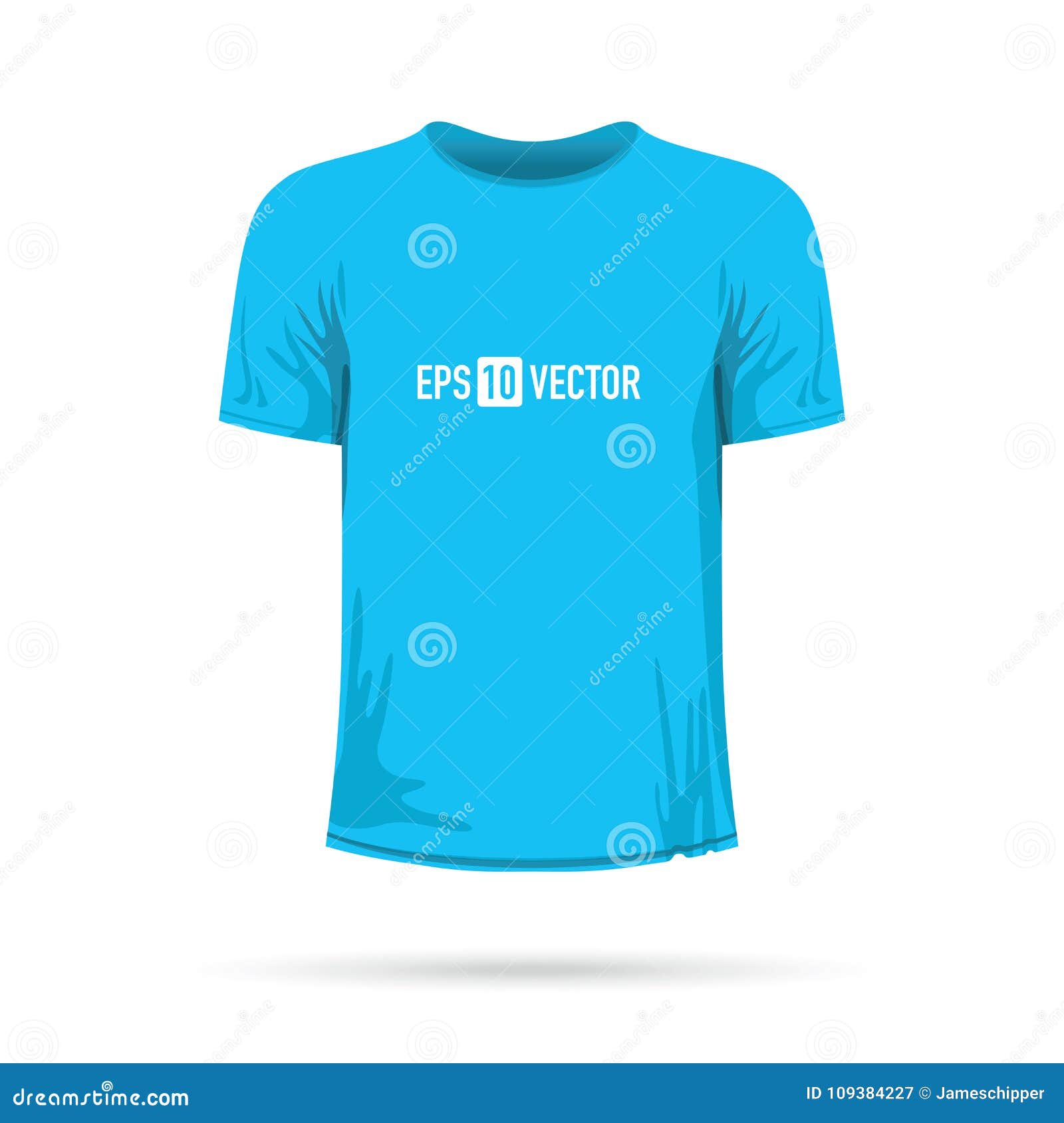 A blue t-shirt stock vector. Illustration of rear, side - 109384227