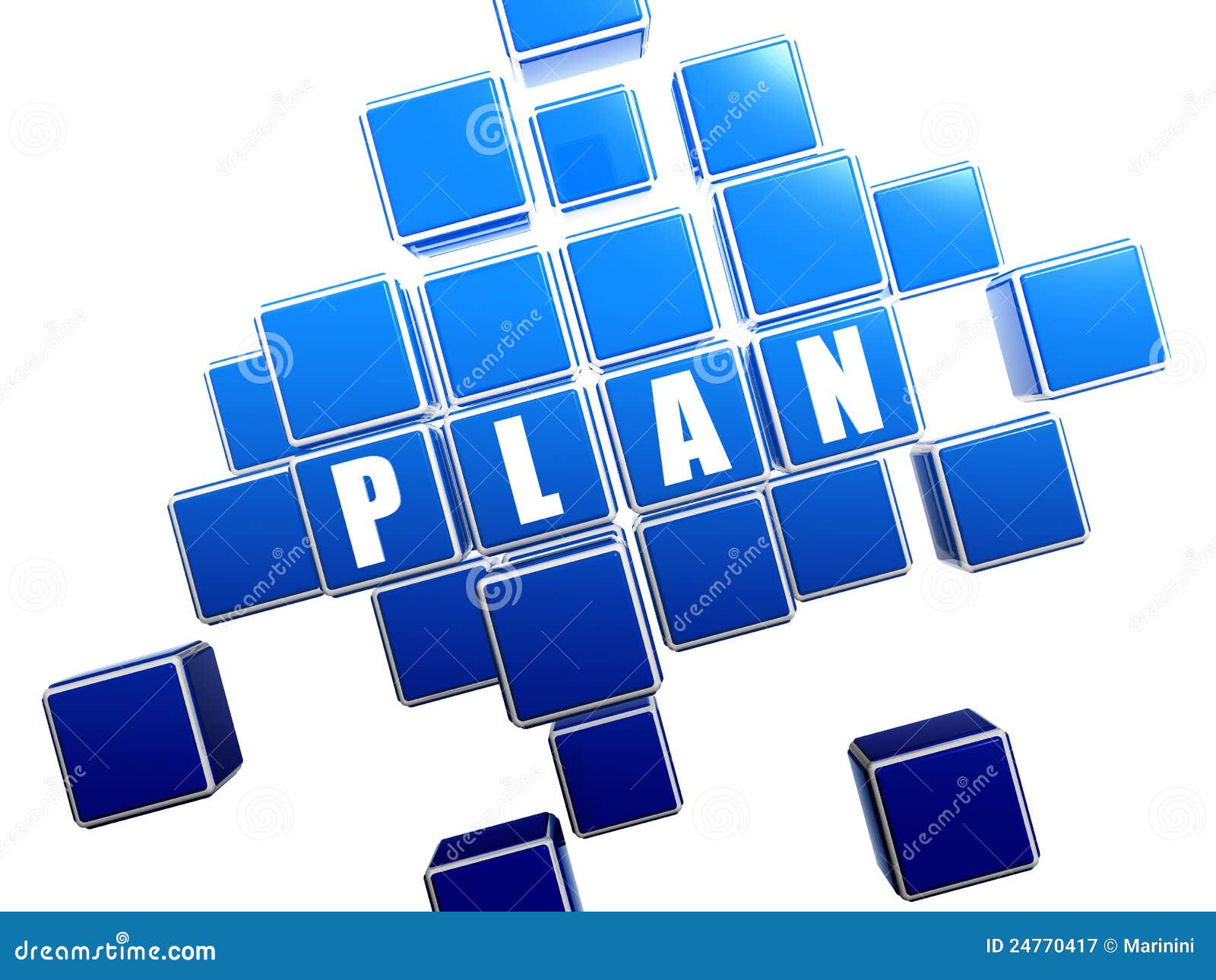 Blue plan in blocks stock illustration. Illustration of finance - 24770417