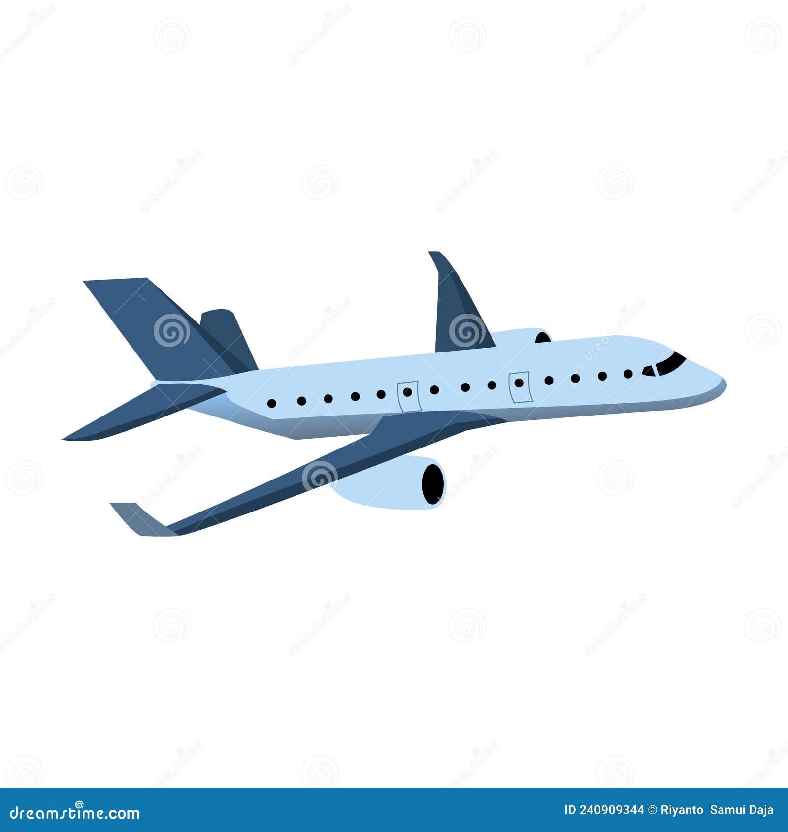 Blue Plane Flying Vector Illustration Design Stock Vector ...