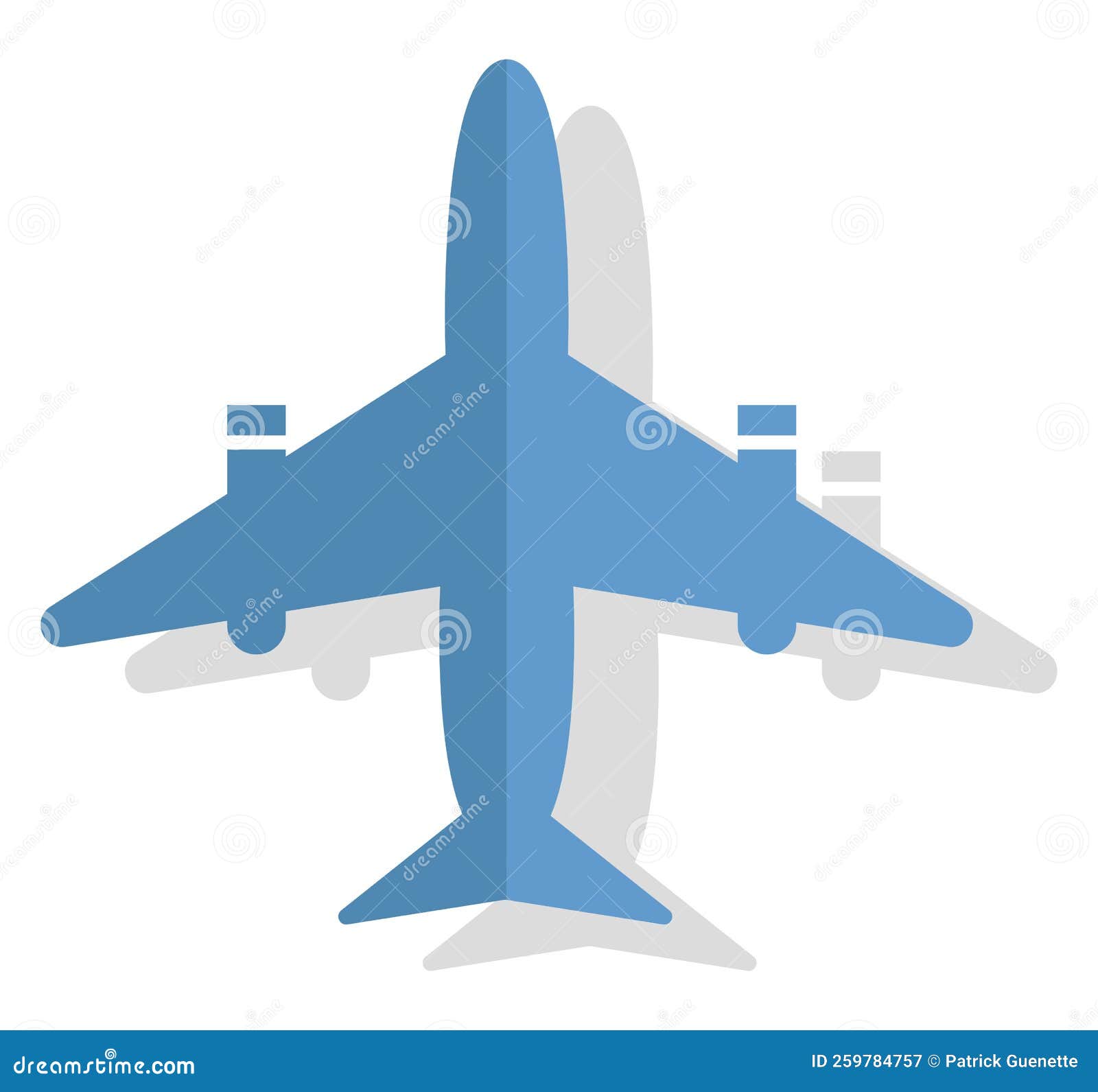 Blue plane, icon stock vector. Illustration of transport - 259784757