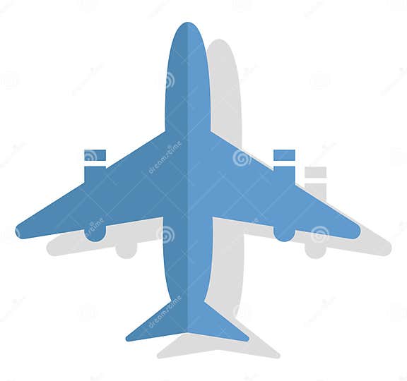 Blue plane, icon stock vector. Illustration of transport - 259784757