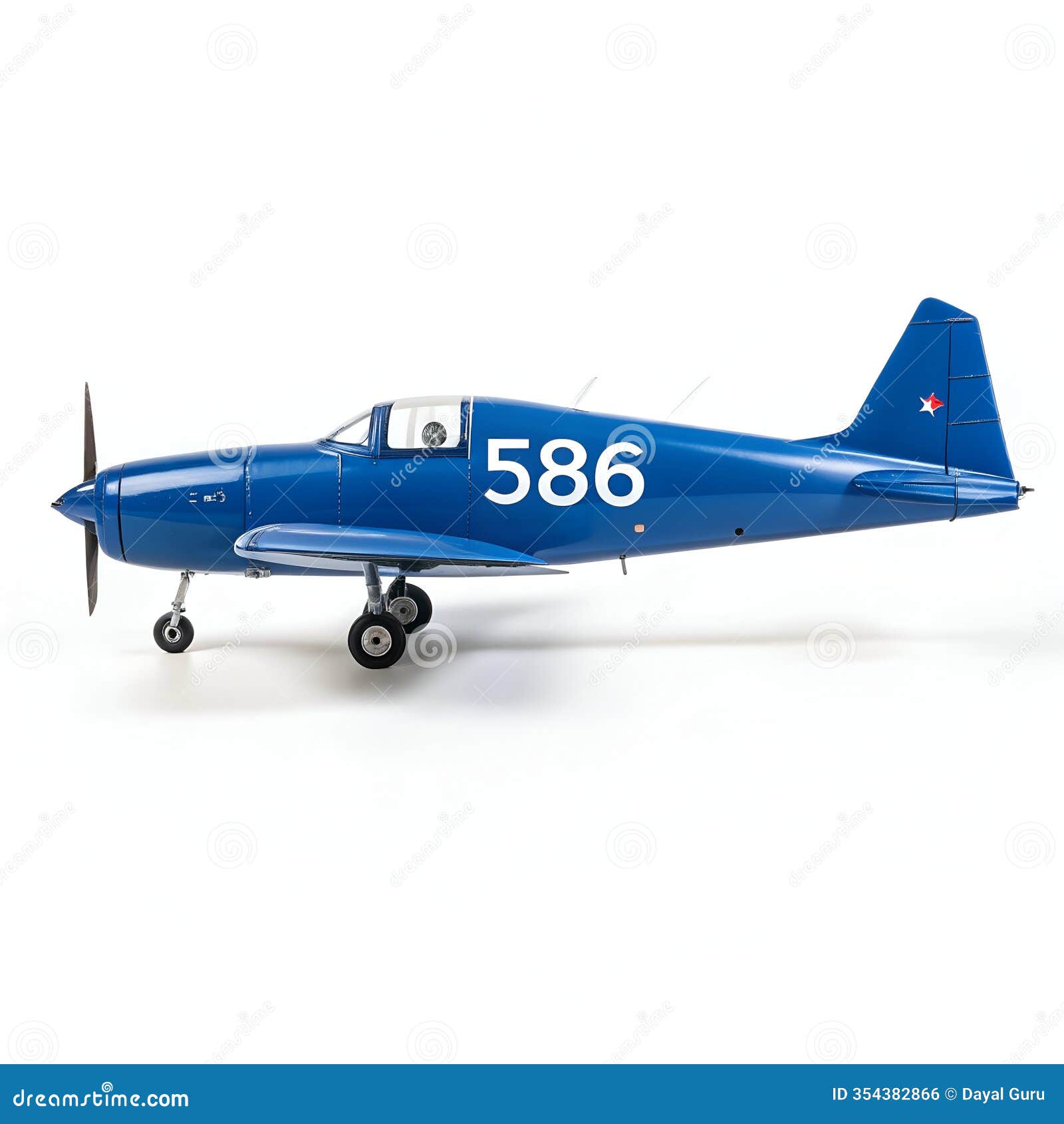 Blue Plane with Text Isolated on White Background Stock Illustration ...