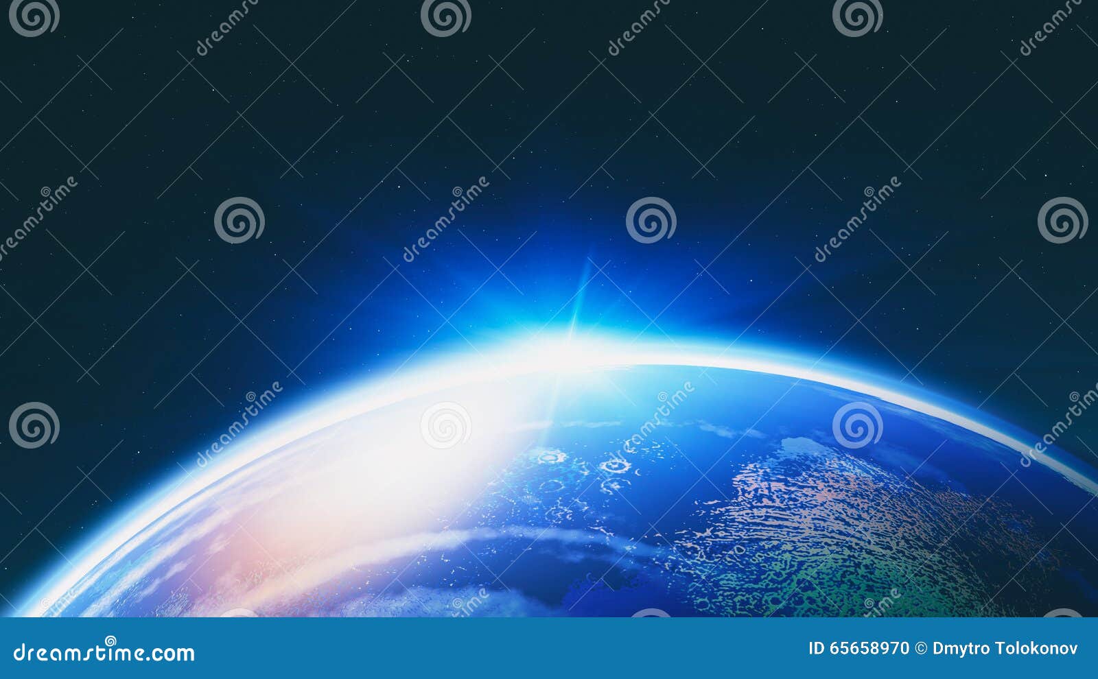 Blue Planet Earth. Space Shuttle Taking Off On A Mission. Stock ...