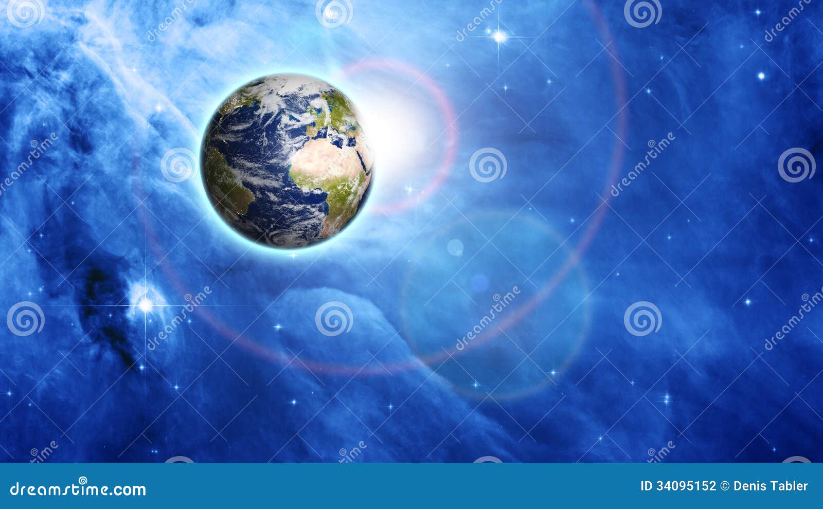 Blue Planet in Beautiful Space Stock Photo - Image of orbit, scape ...