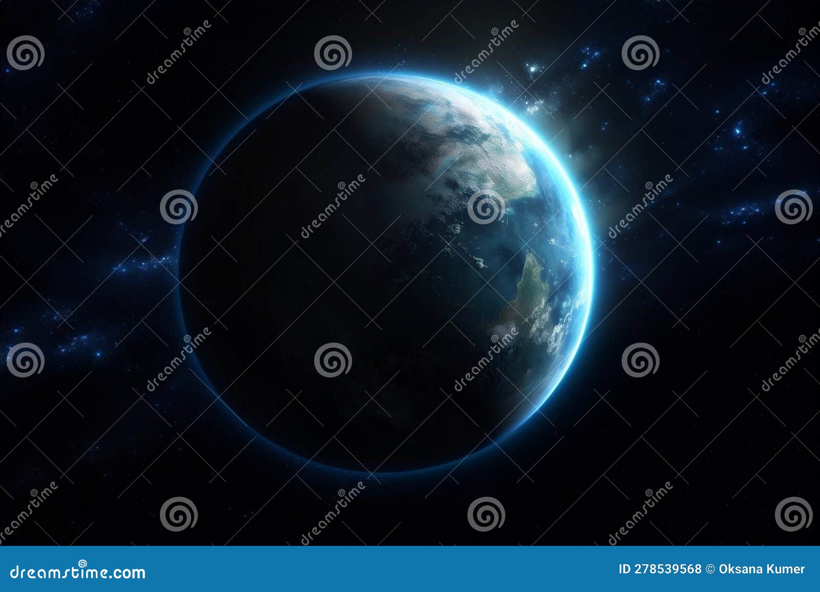 Blue Planet, Earth in Cosmic Space. Galaxy, Cosmos, Space Background ...