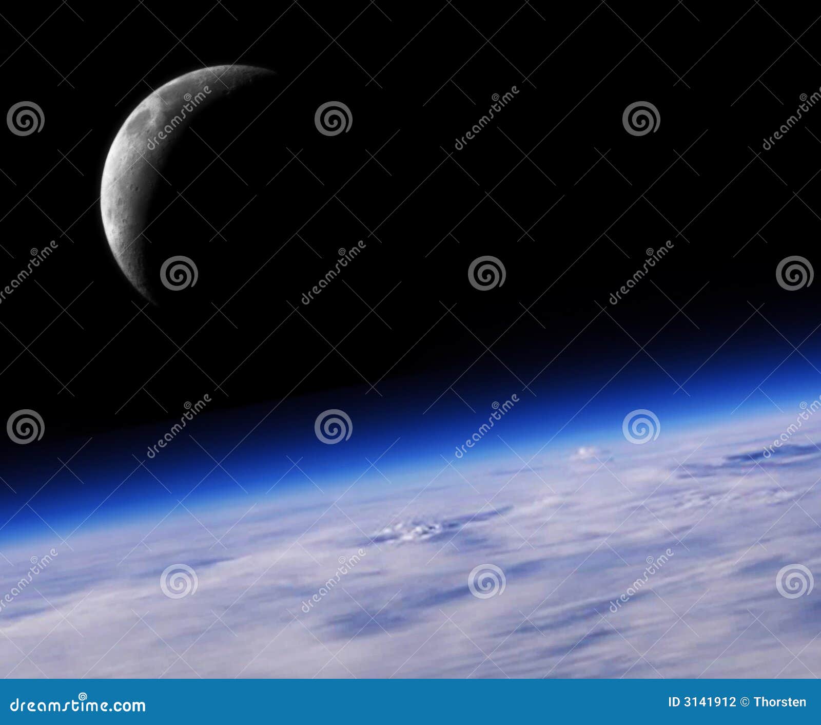 Blue Planet Earth and Crescent Stock Photo - Image of glow, fragile ...