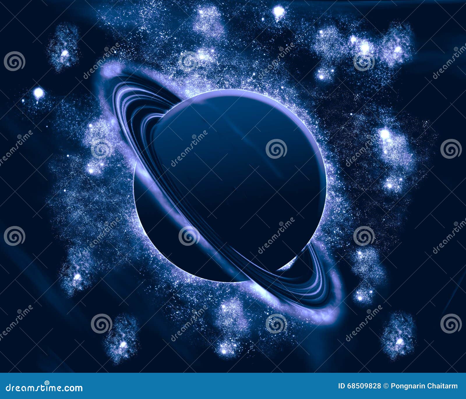 Blue Planet - Fantasy Space Stock Illustration - Illustration of moon ...