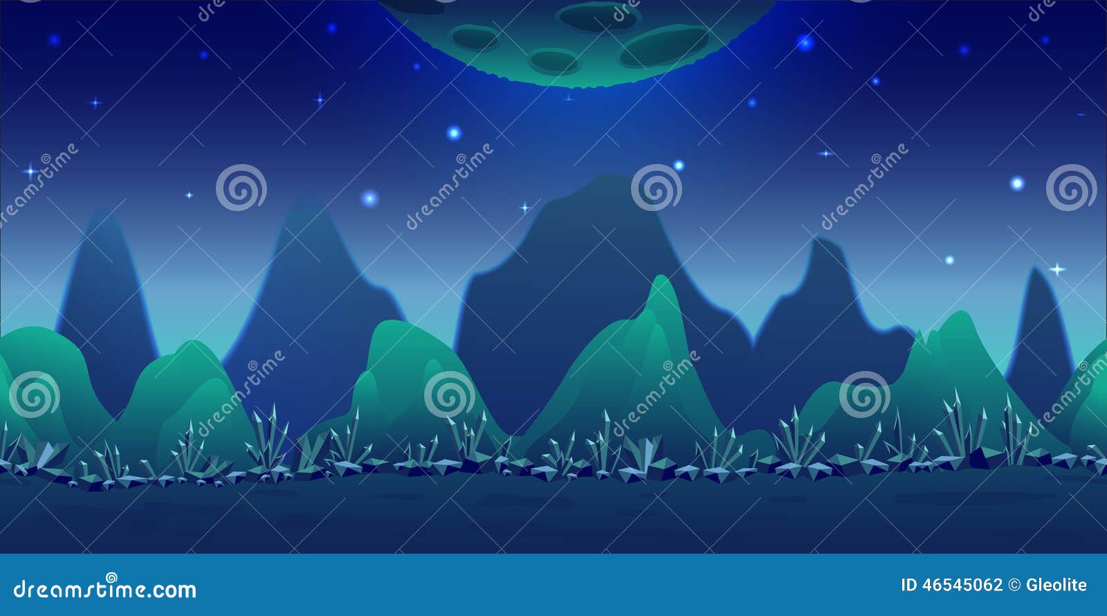 Blue Planet Game Background Stock Vector - Illustration of moon ...