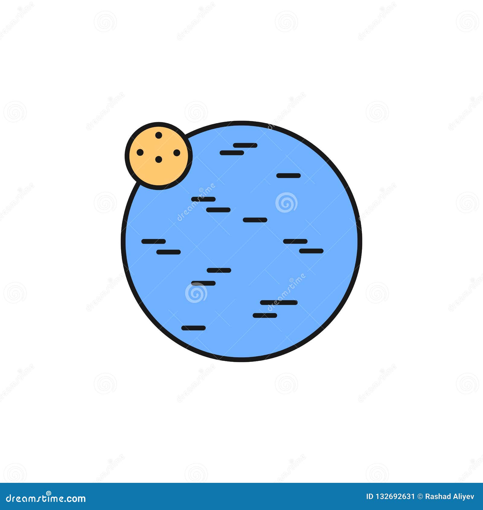 Blue Planet Icon. Element of Space Outline Color Icon. Thin Line Icon ...