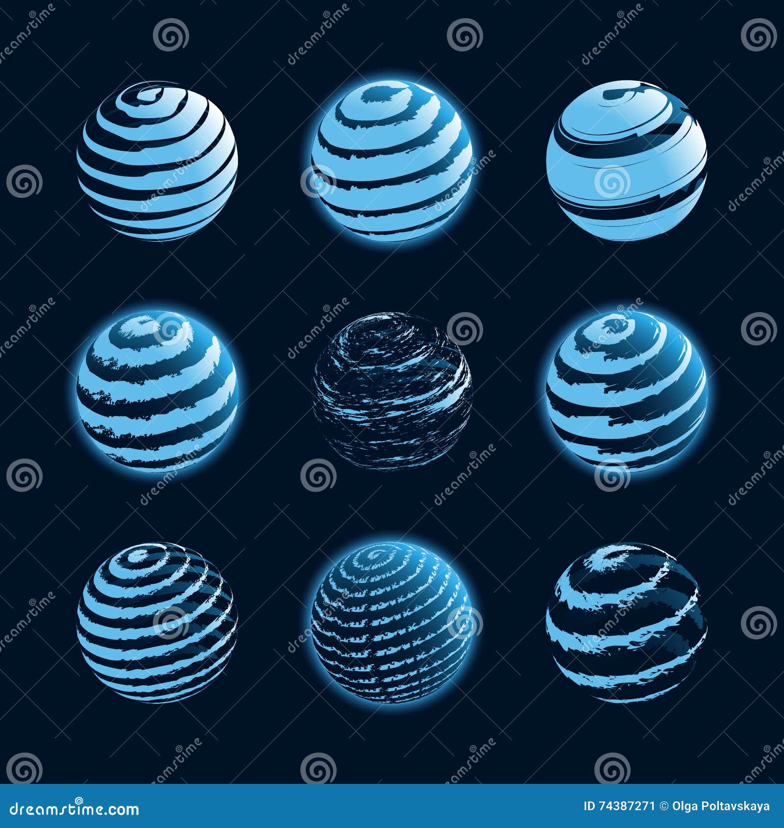 Blue planet icons stock vector. Illustration of logo - 74387271