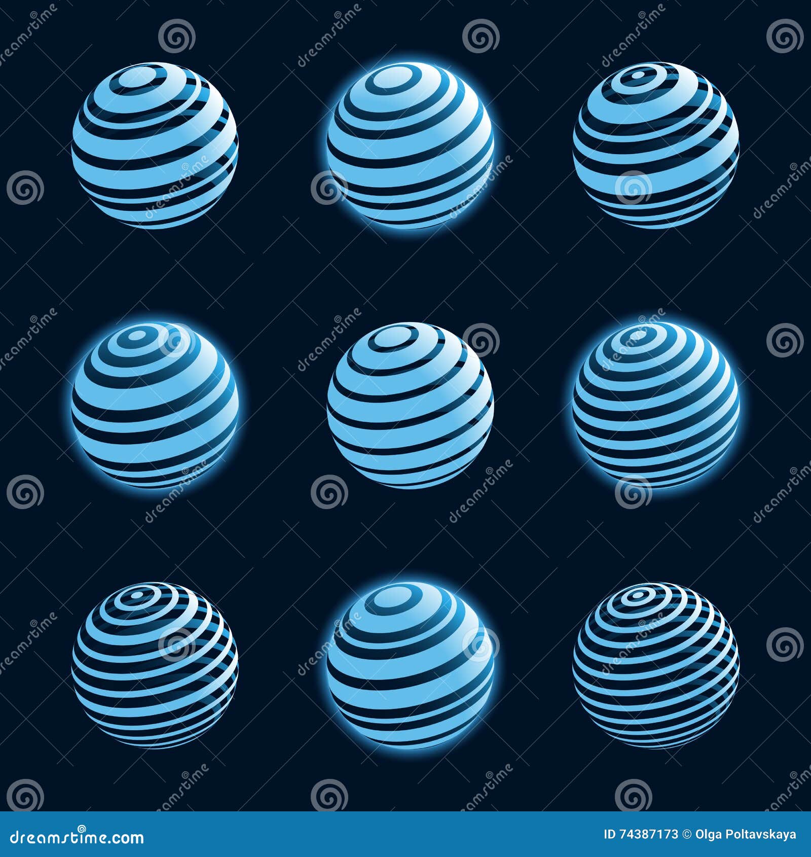 Blue planet icons stock vector. Illustration of light - 74387173