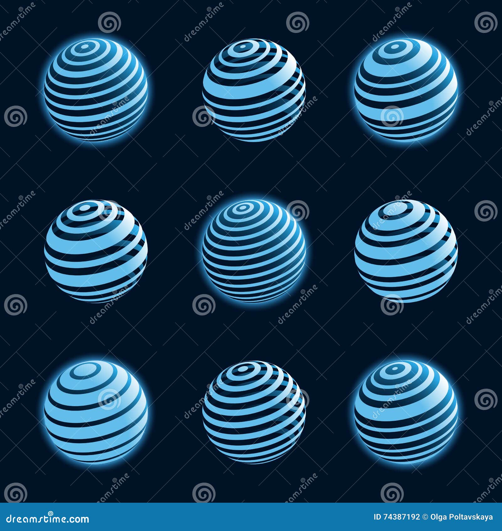 Blue planet icons stock vector. Illustration of planet - 74387192