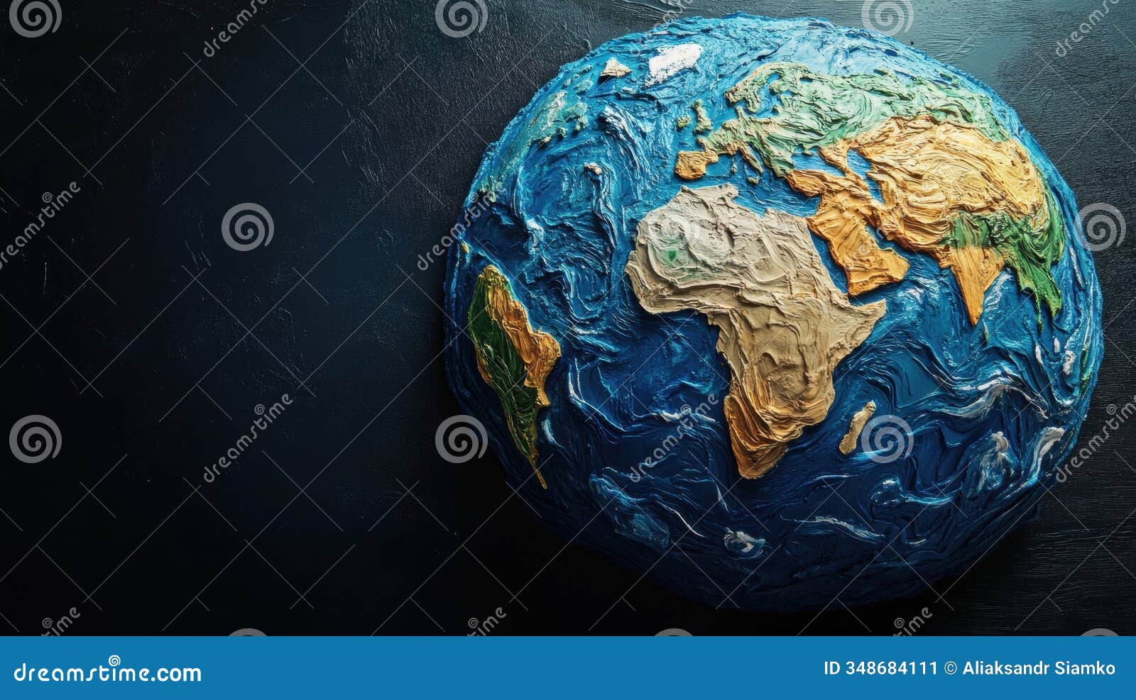 Blue Planet Model Featuring Continents and Oceans in Vivid Detail Stock ...