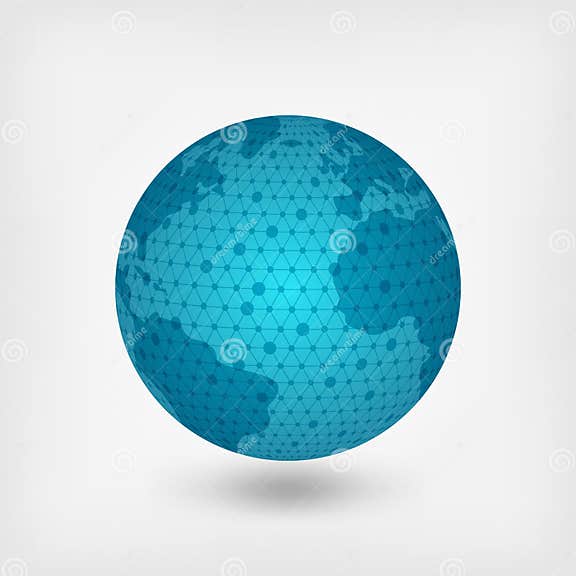 Blue planet network stock vector. Illustration of line - 66393521
