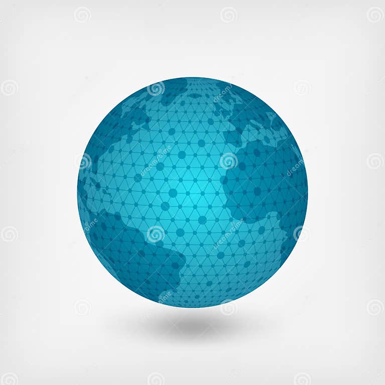 Blue planet network stock vector. Illustration of line - 66393521
