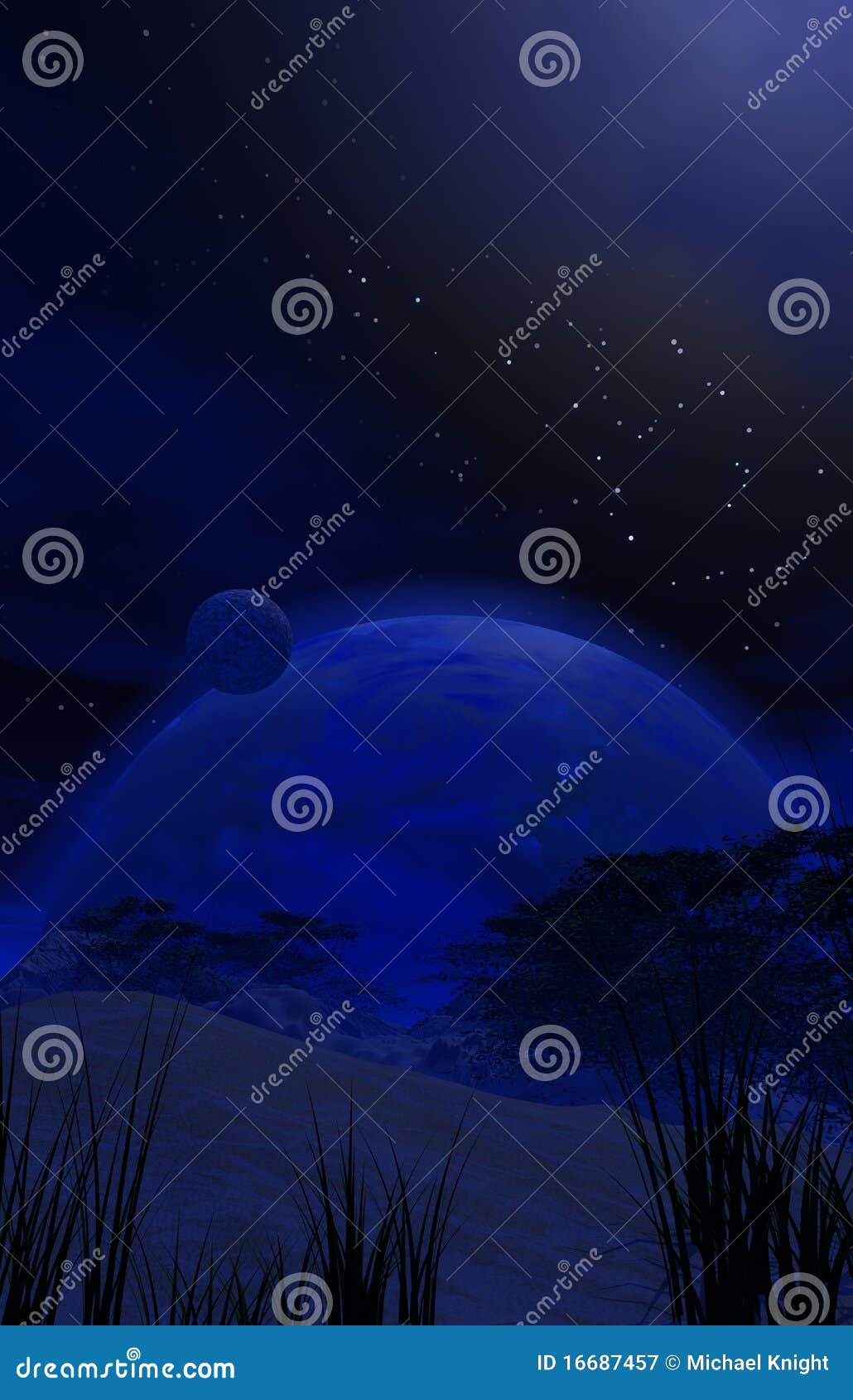 Blue Planet Rise stock illustration. Illustration of alien - 16687457