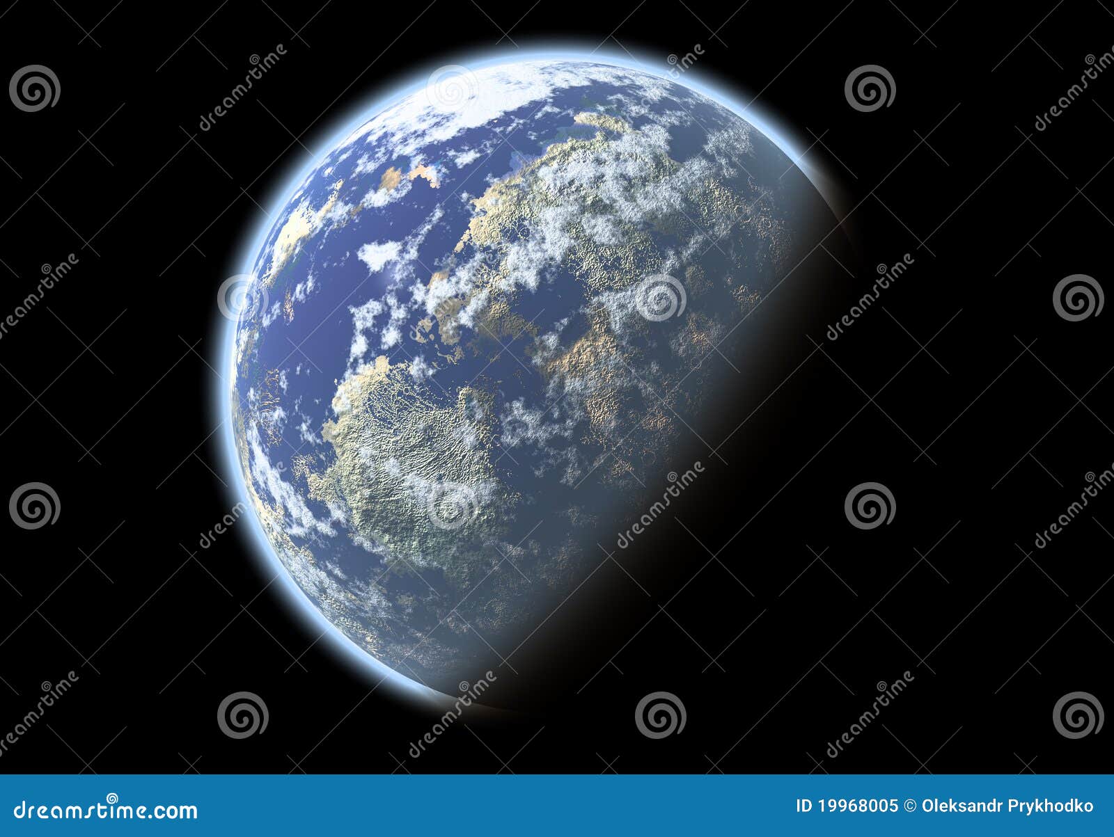 Blue planet in the space stock illustration. Illustration of beautiful ...