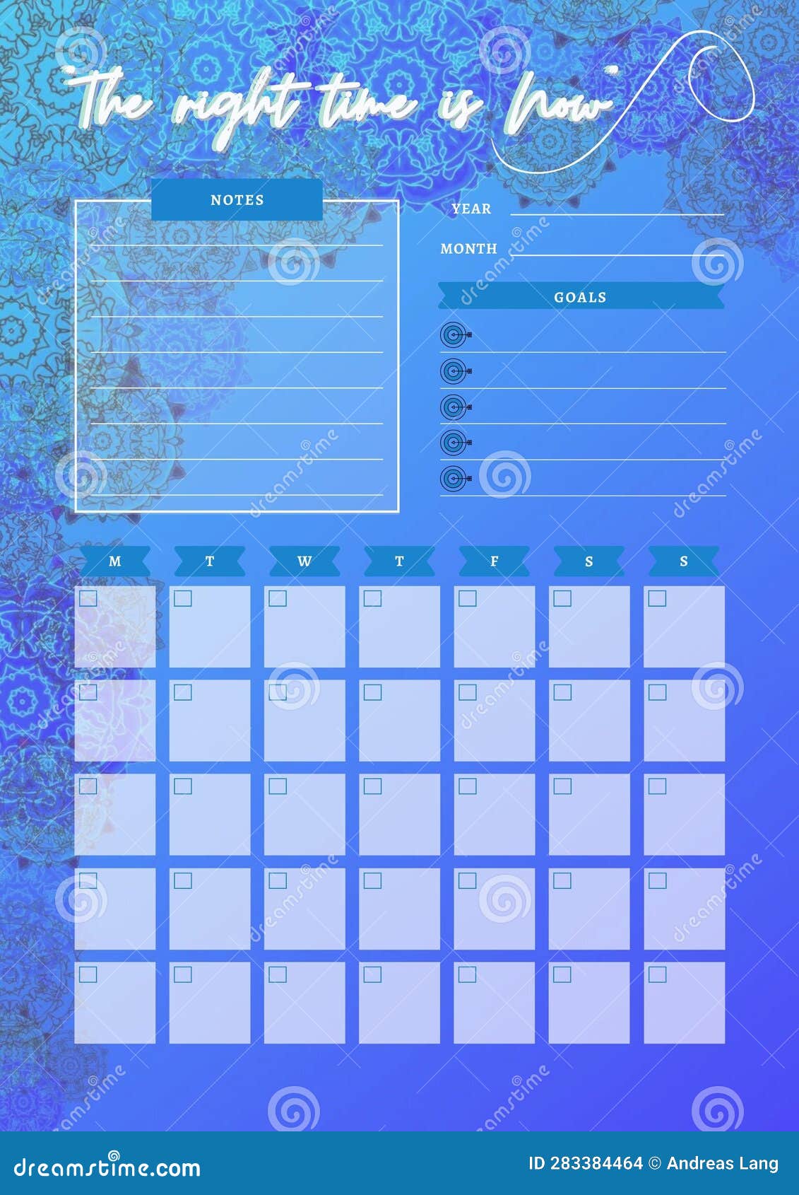 Blue Planner Digital Planning Insert Sheet Printable Page Template ...