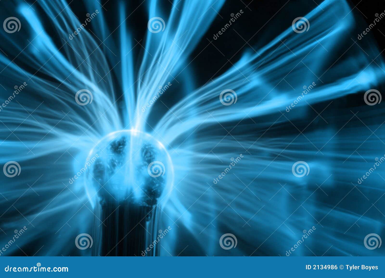 Blue Plasma Ball stock photo. Image of blue, electric - 2134986