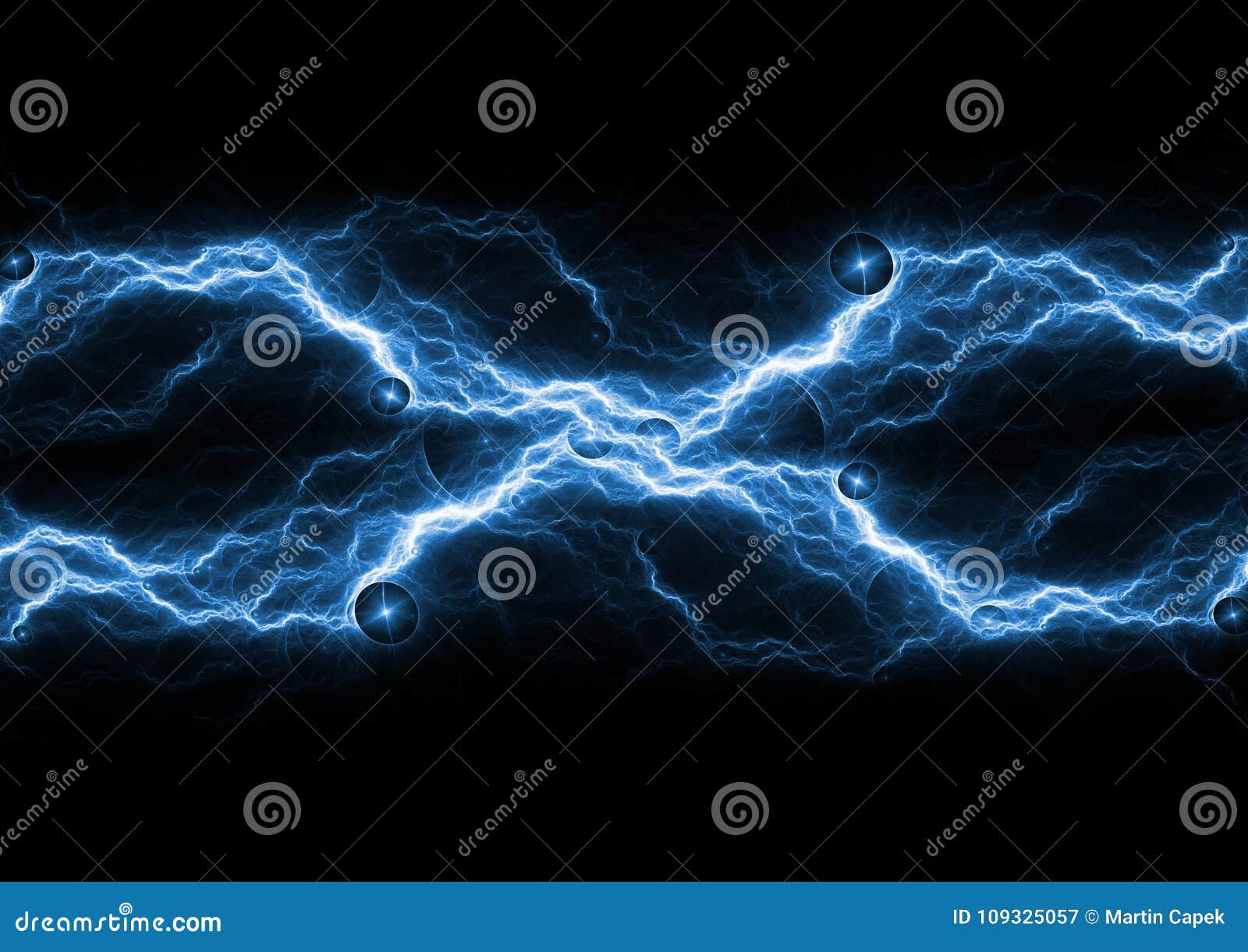 Plasma Bolt. Fireball On Dark Background. Thunder Storm Flash Light ...