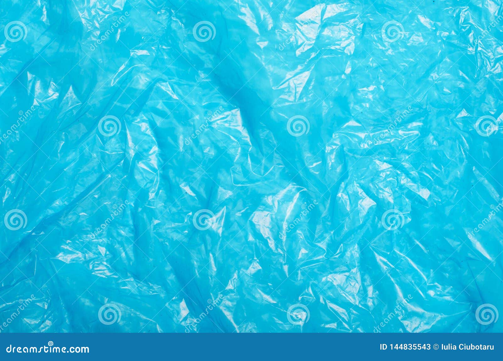 Blue Plastic Bag, Crumpled Cellophane Texture Background Stock Image ...