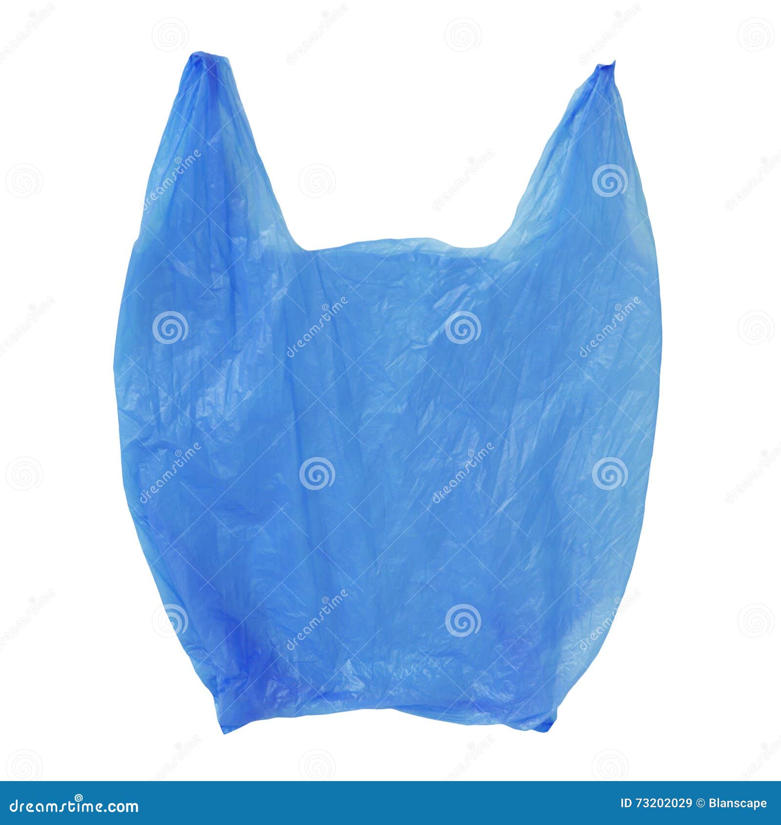 Blue Plastic Bag Empty Isolated on White Stock Image - Image of single ...