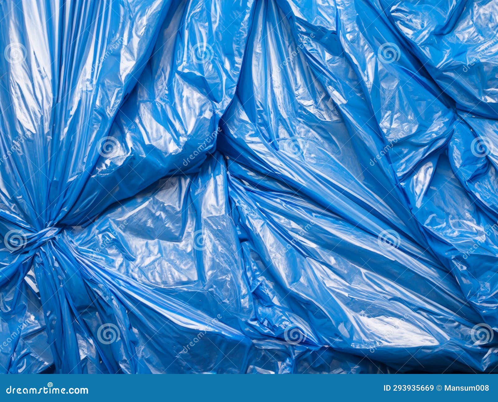Blue Plastic Bag for Garbage Stock Image - Image of pollution, wrinkled ...