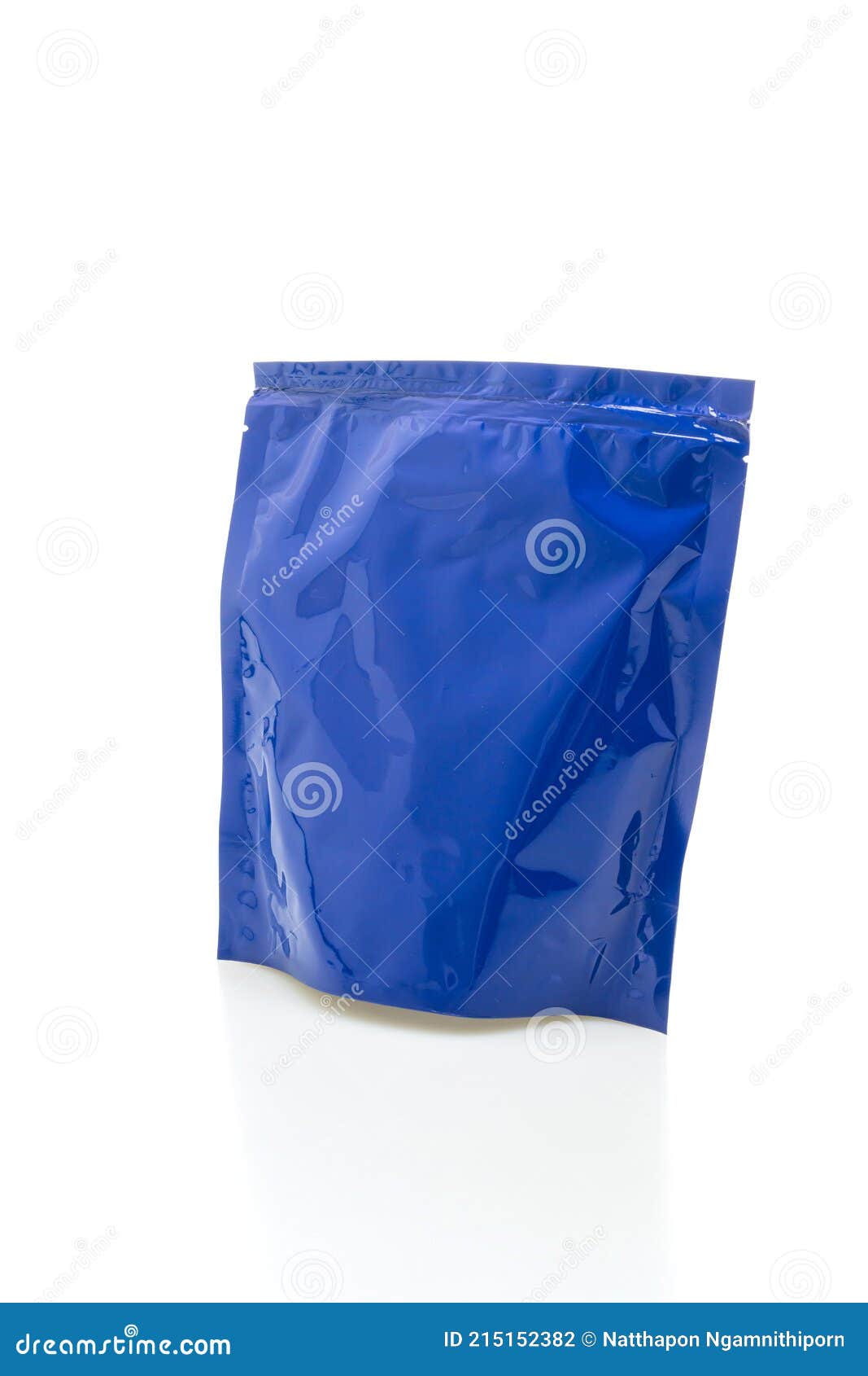 Blue Plastic Bag for Packaging Stock Photo - Image of product ...